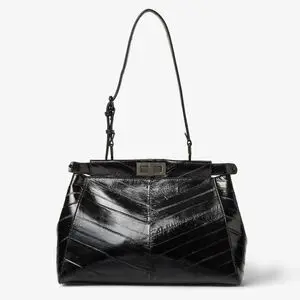Fendi My Peekaboo Medium Black Inlaid Hagfish Leather Bag